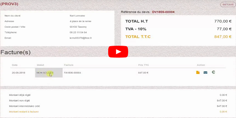 Comment solder une facture BTP avec le logiciel| Tactidevis